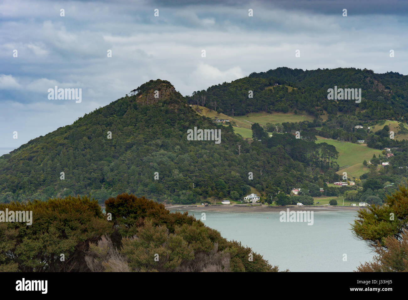 Auckland, New Zealand - March 2, 2017: Forested Whatipu mountain at ...