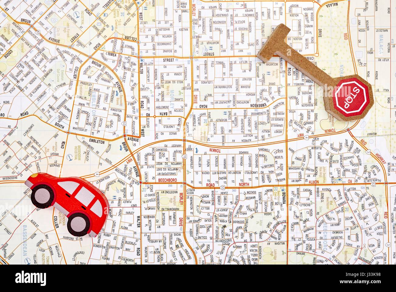 A studio photo of an urban street directory Stock Photo - Alamy