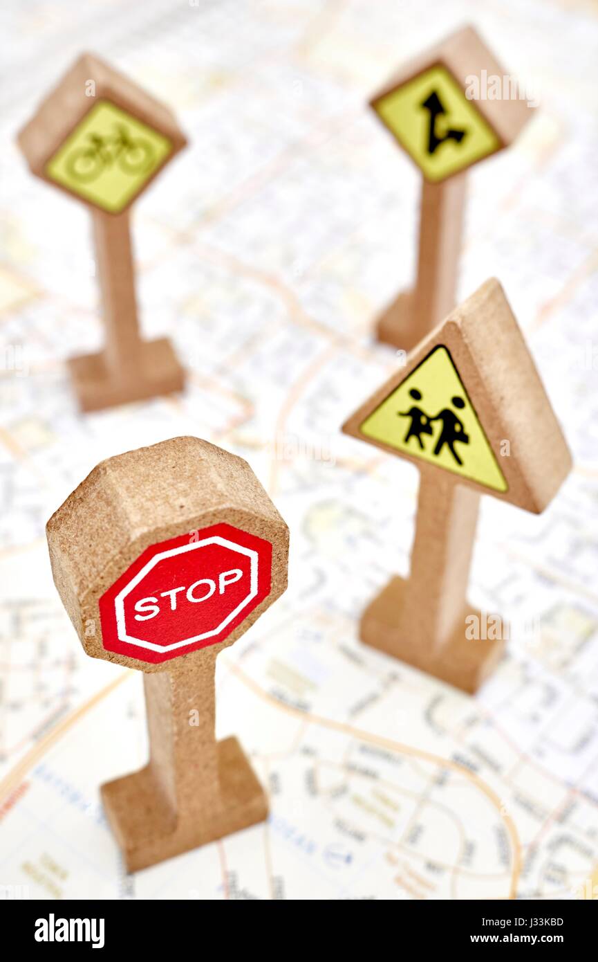 A studio photo of toy road signs Stock Photo - Alamy