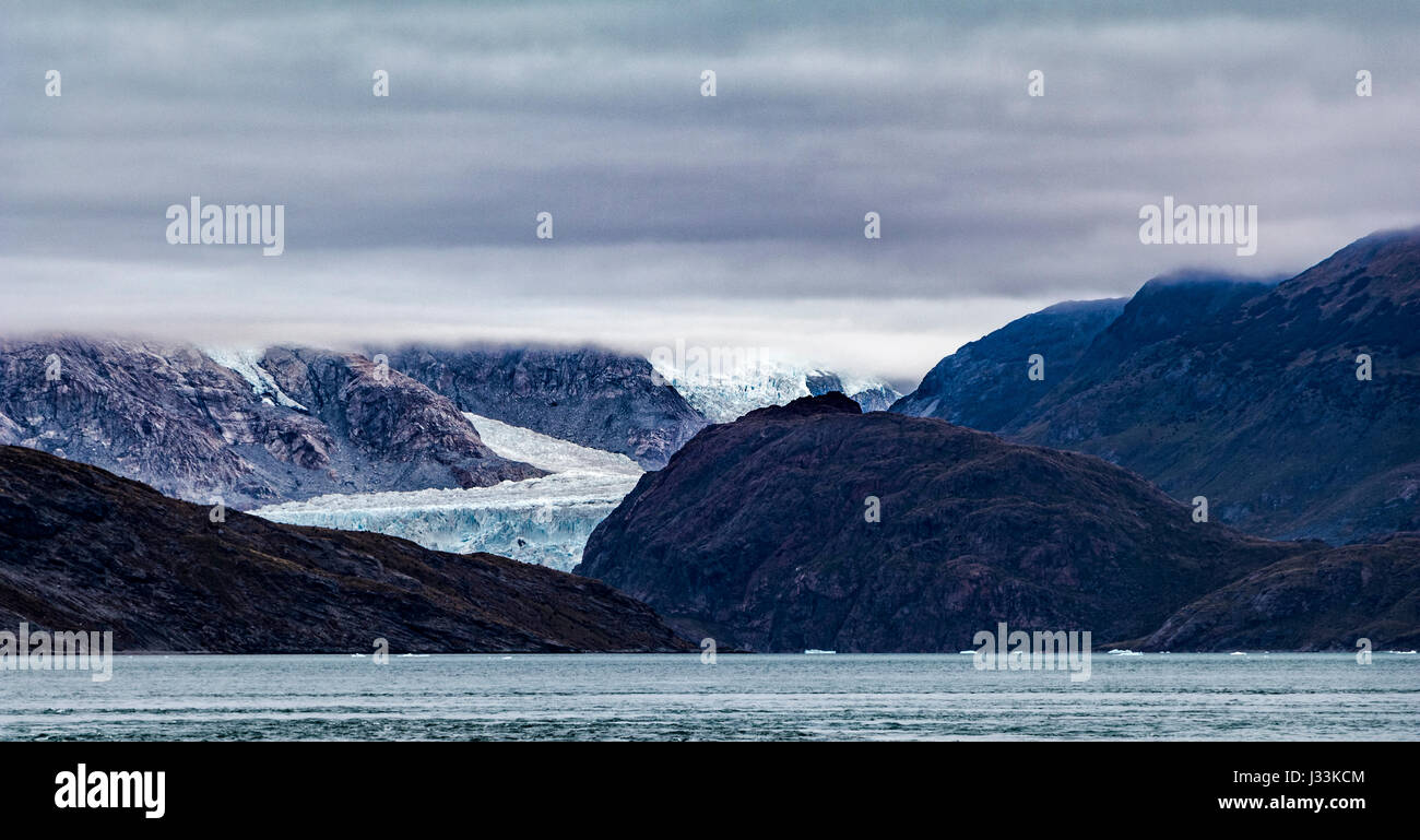 View of Darwin's range Icefield from Ainsworth Bay Stock Photo - Alamy