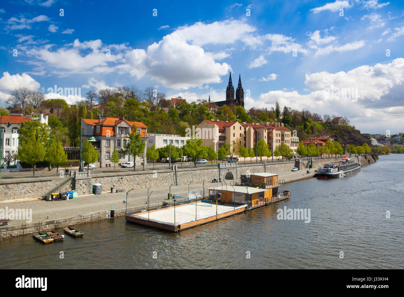 Prague,Czech Republic - April 23,2017: Vysehrad castle.It is a historic ...