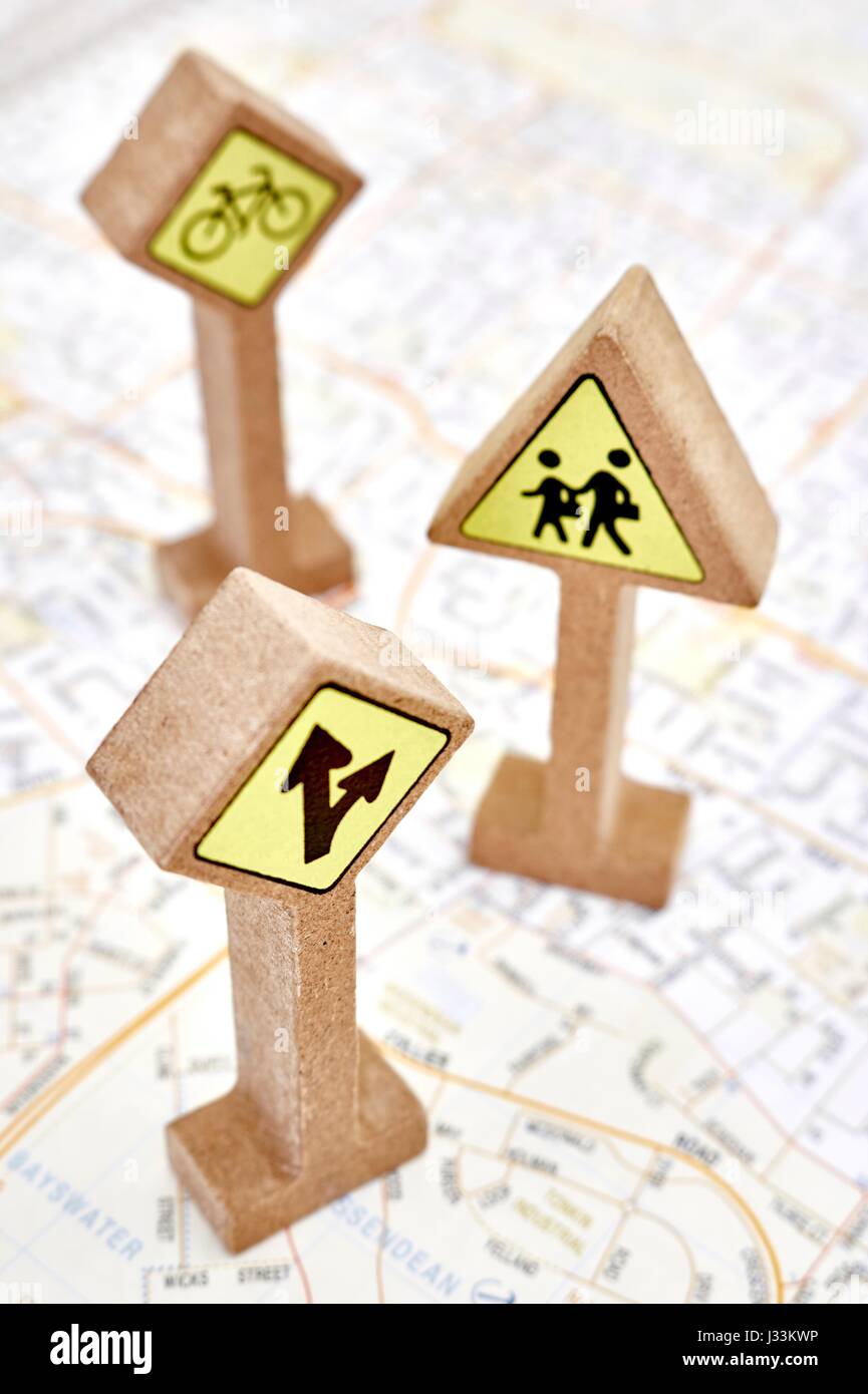 A studio photo of toy road signs Stock Photo - Alamy