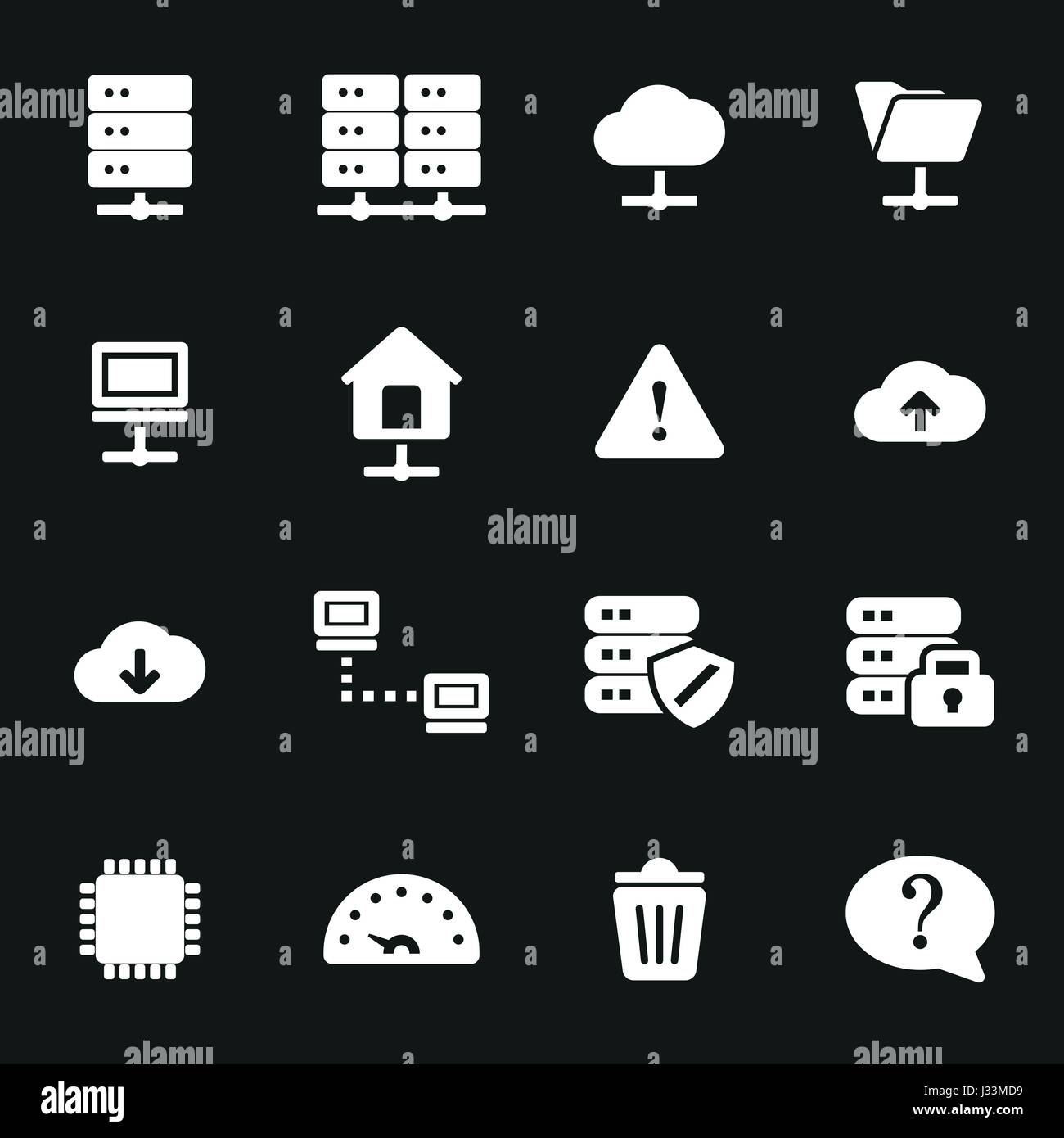 Vector white ftp icons set on black background Stock Vector Image & Art ...