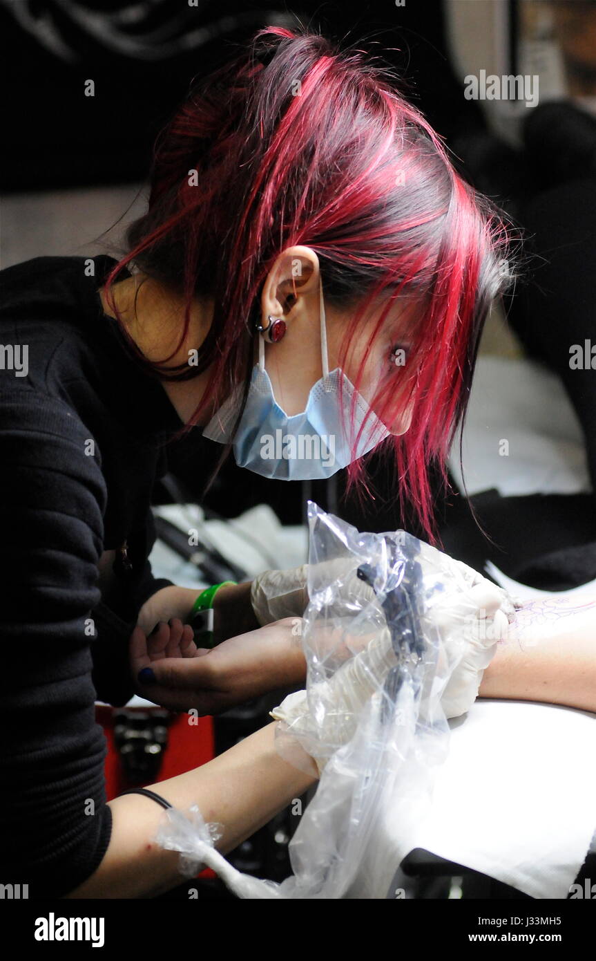 International Tatoo and piercing convention in Lyon Stock Photo - Alamy
