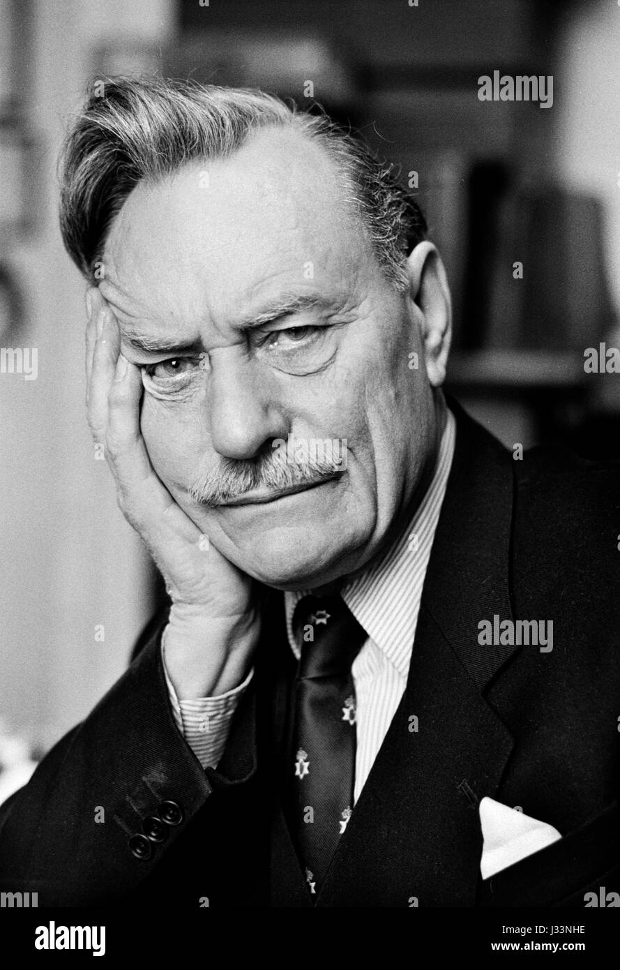 Enoch Powell a British politician 1983 at home London Uk 1980s HOMER ...