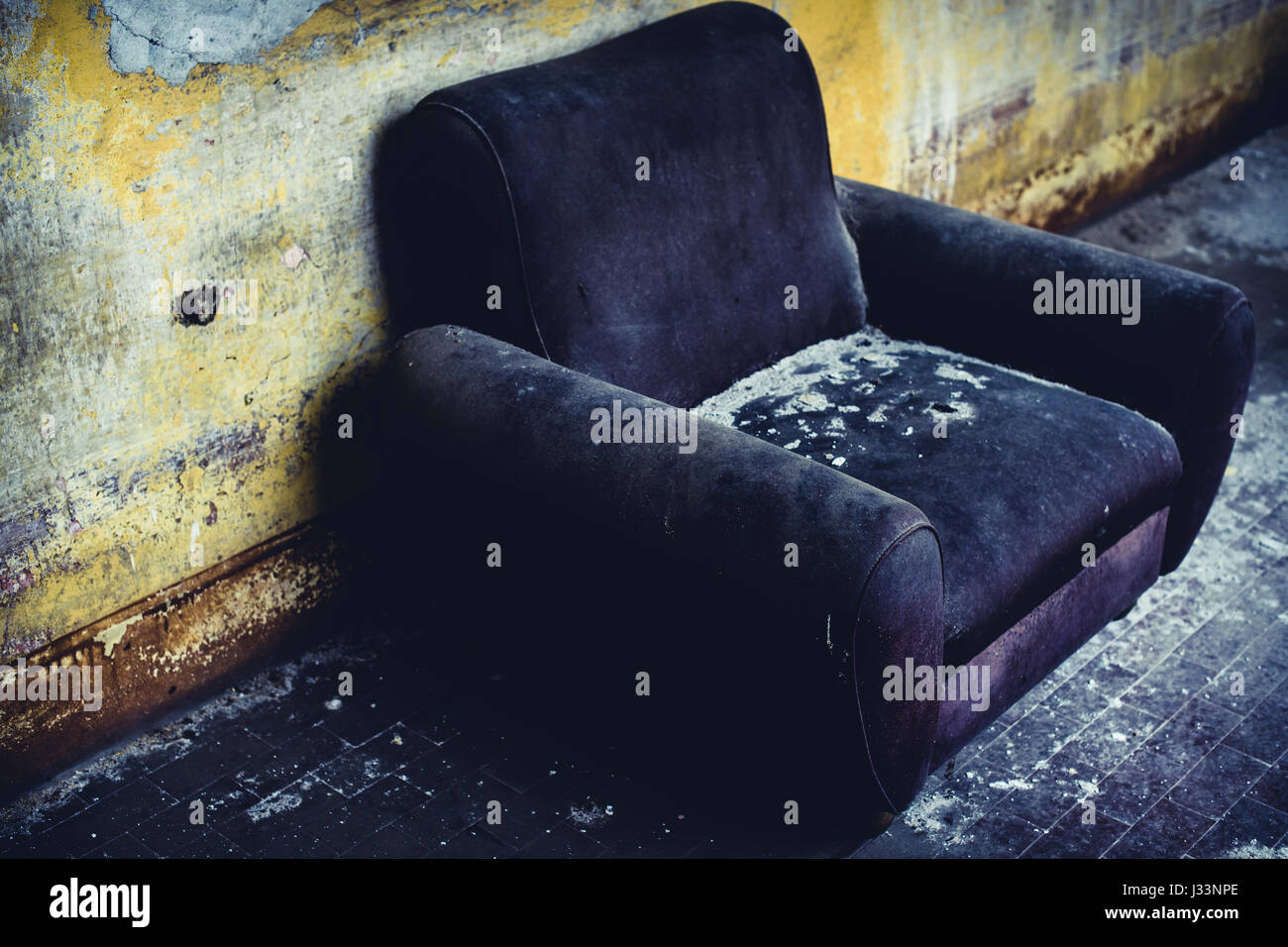 abandoned vintage armchair - objects and places lost in time Stock ...