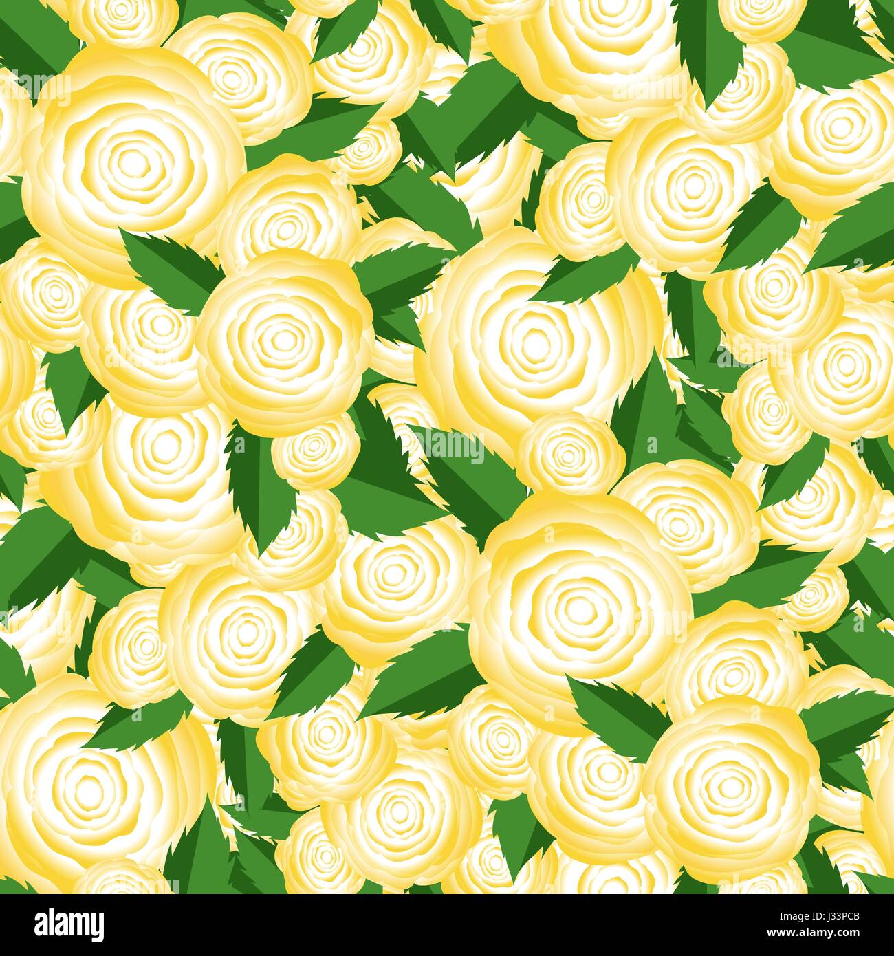 Bouquet of Yellow Roses Random Seamless Pattern Stock Vector Image ...