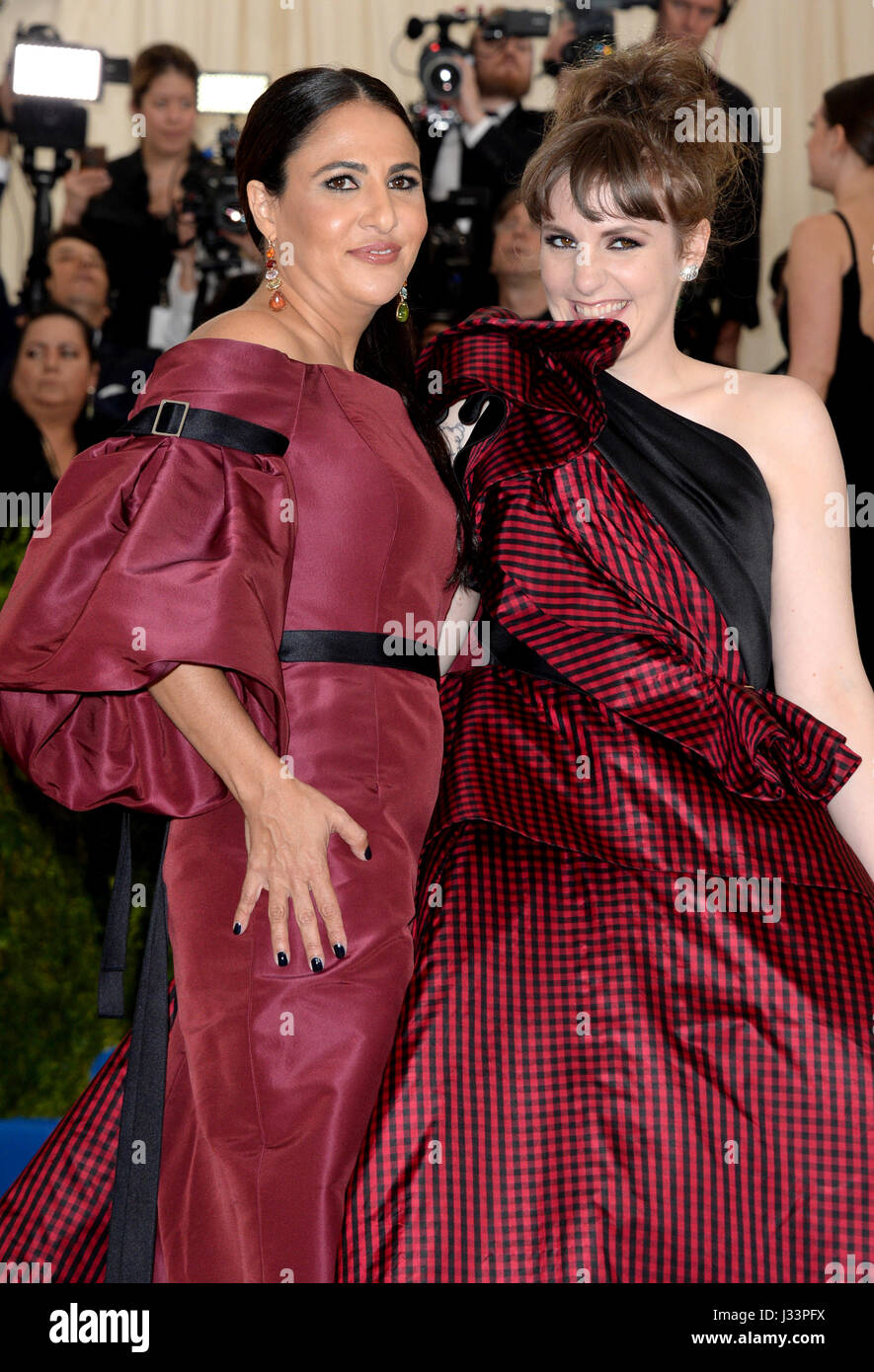 Jenni Konner and Lena Dunham attending The Metropolitan Museum of Art ...