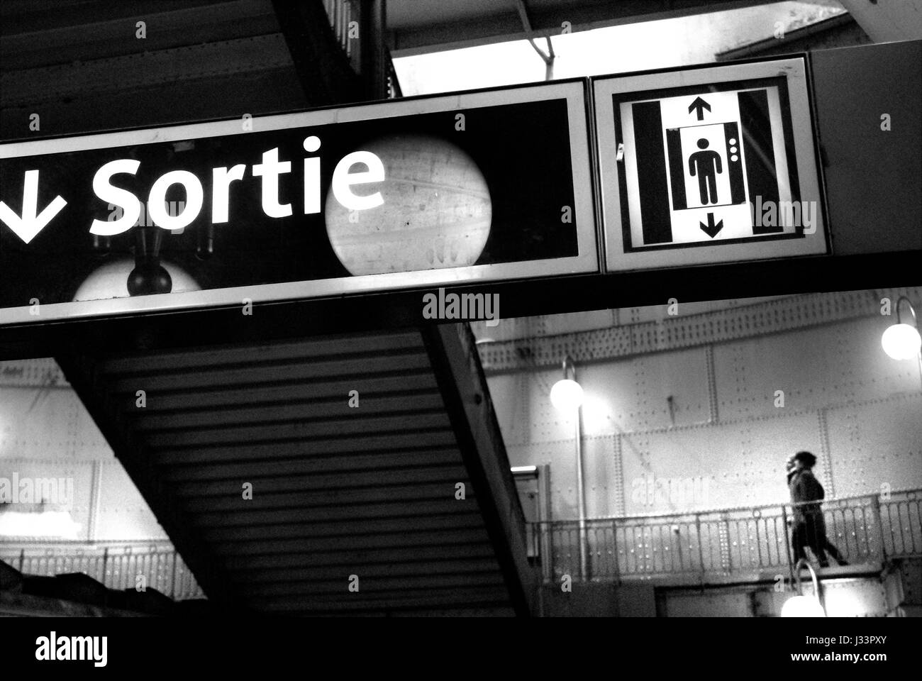 Underground metro exit Black and White Stock Photos & Images - Alamy