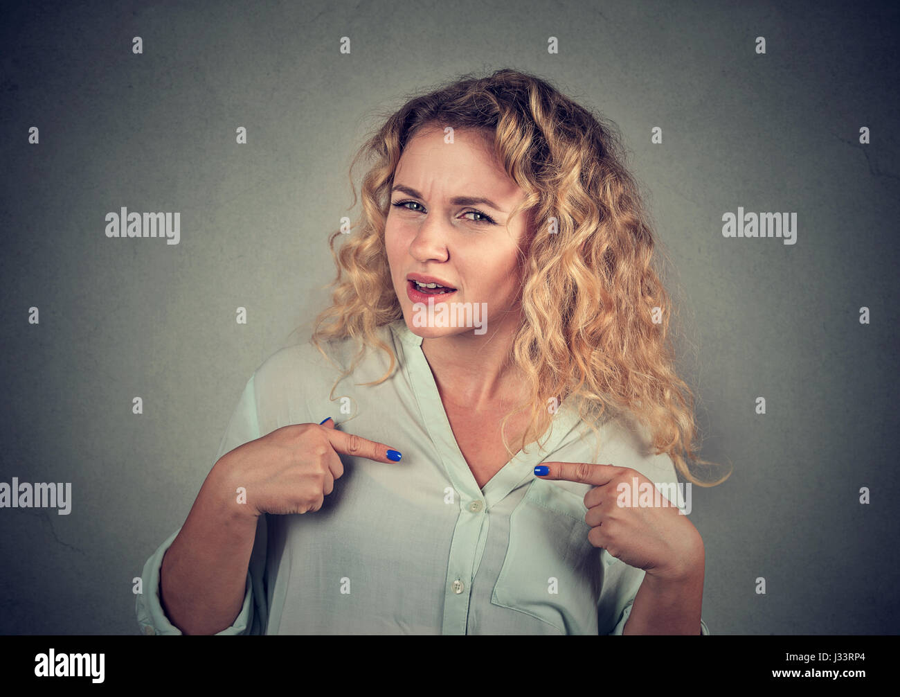 angry, unhappy, annoyed young woman, getting mad, asking question you ...