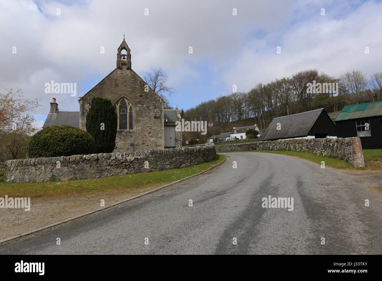 Netherton Church Bridge of Cally Scotland April 2017 Stock Photo - Alamy
