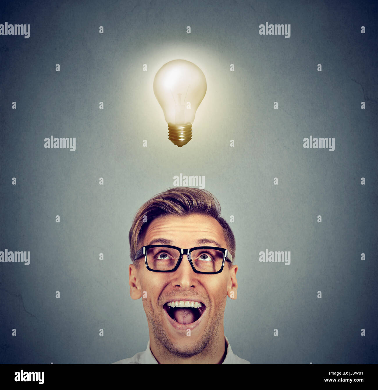 Idea Light Bulb Over Head 67 Light Bulb Above Head Stock Photos,