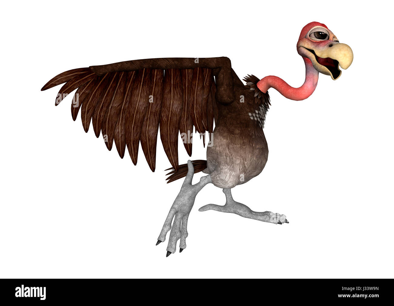 3D rendering of a cartoon vulture isolated on white background Stock ...