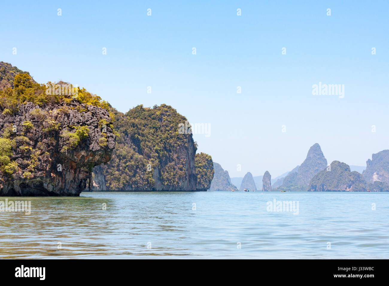 Limestone rock formations and islands in Phang Nga Bay, Phuket ...