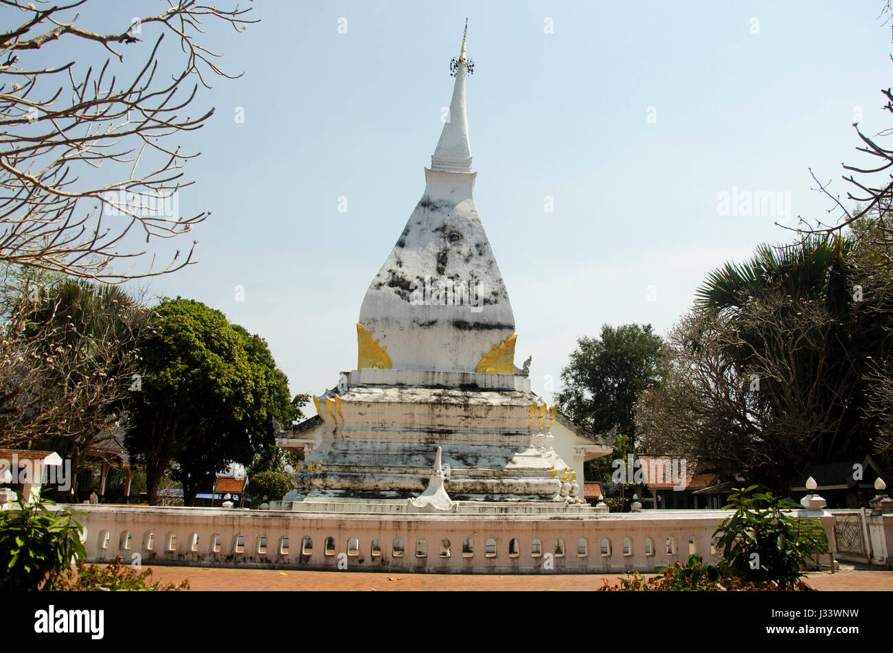 Wat Phra That Si Song Rak temple architecture is in the Lan Chang style ...