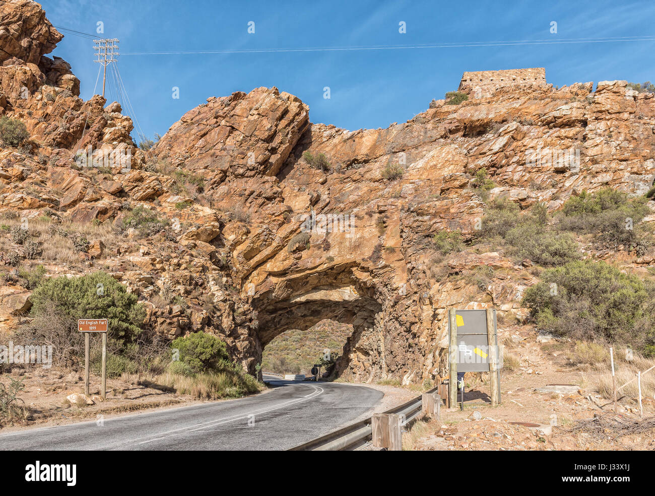 A road tunnel with an old British fort from the Boer War between ...
