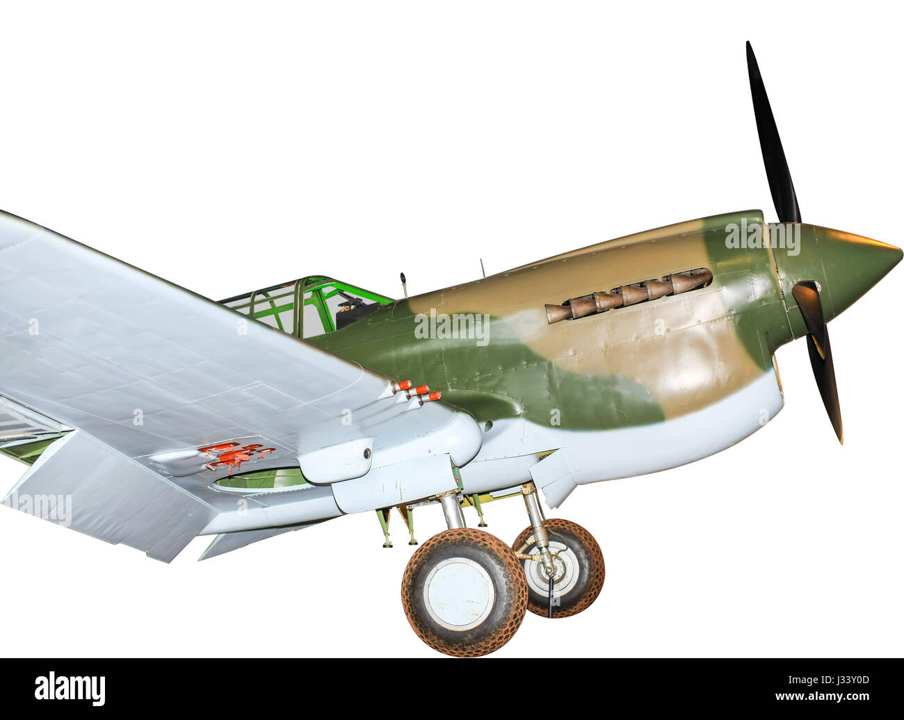 American P-40 fighter plane from World War Two, isolated on white Stock ...