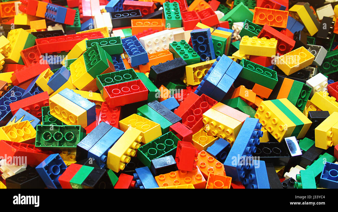 Pile of colourful blocks Stock Photo - Alamy