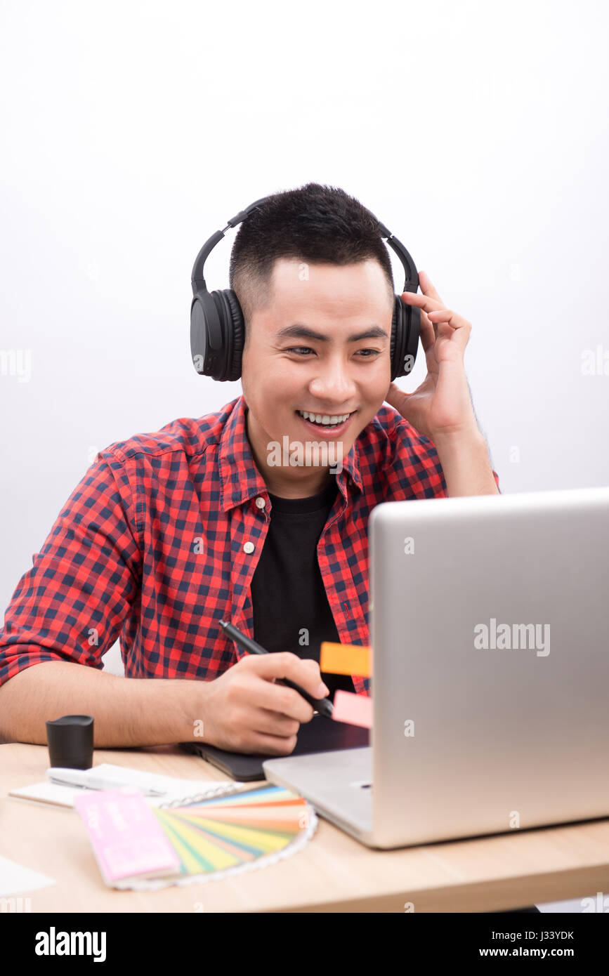 Happy designer hi-res stock photography and images - Alamy