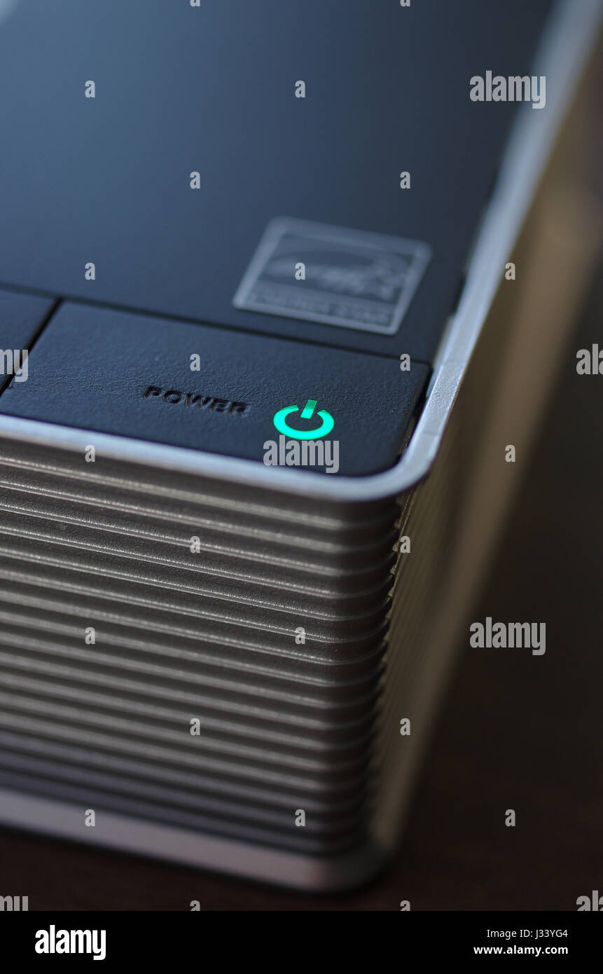 Green Power LED on Desktop PC Stock Photo - Alamy