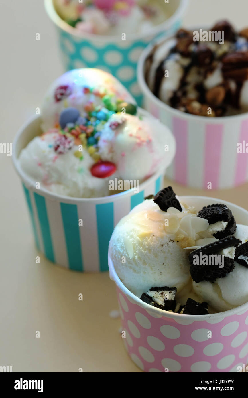 Dessert. Delicious ice cream on the table Stock Photo - Alamy