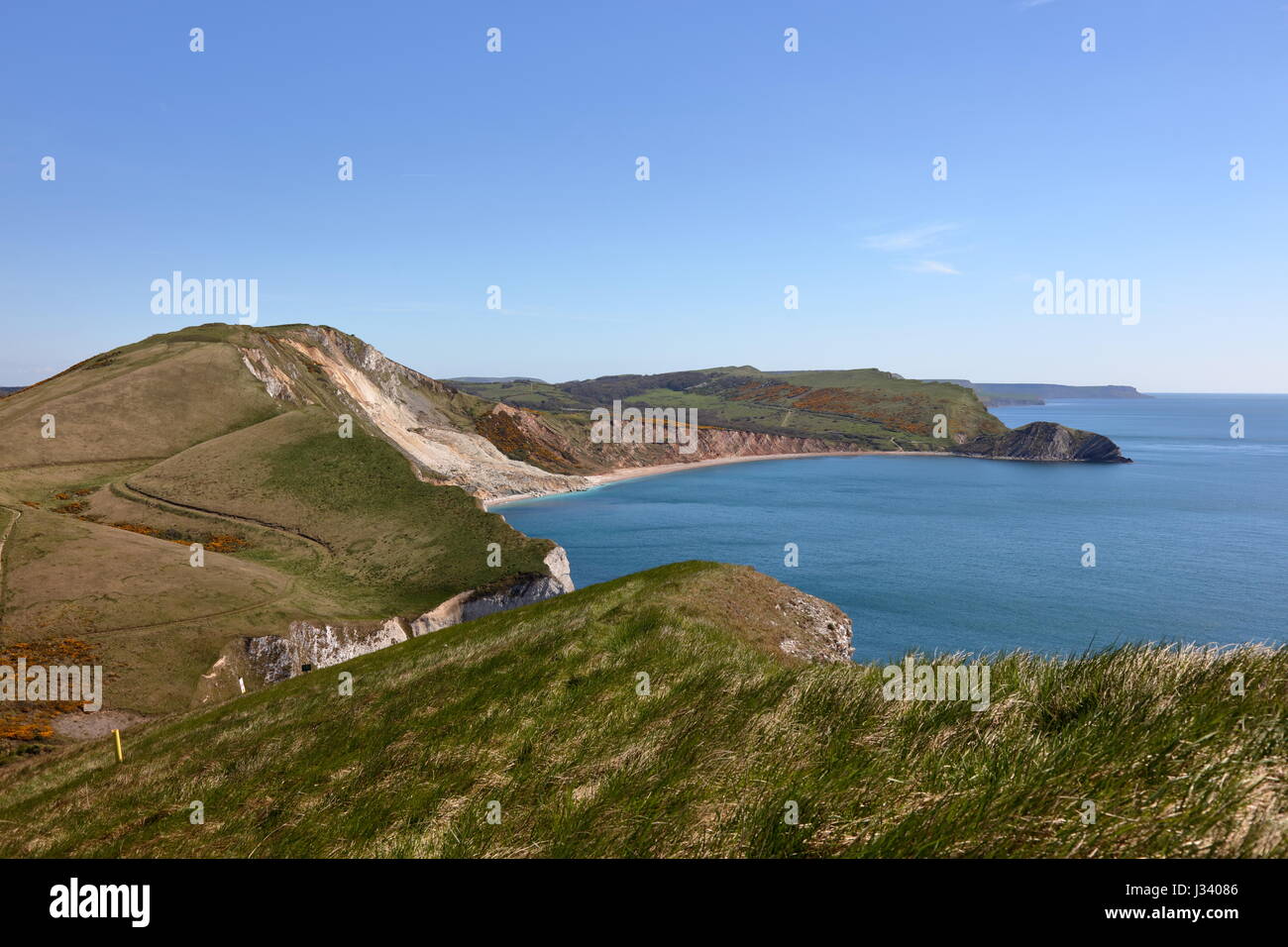 South West Coast path gives magnificent views of the terrain across ...