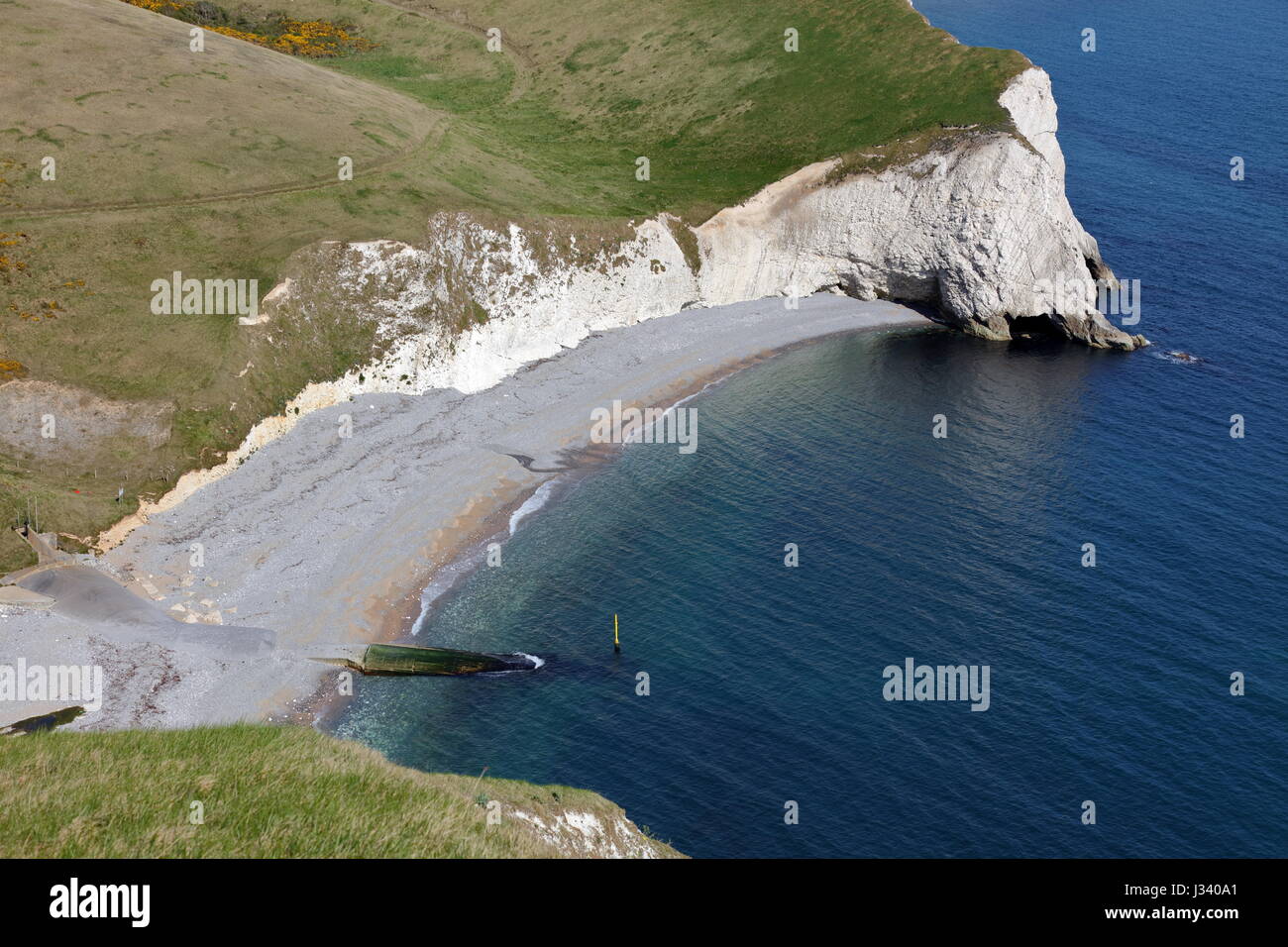 South West Coast path across Lulworth ranges give magnificent views of ...