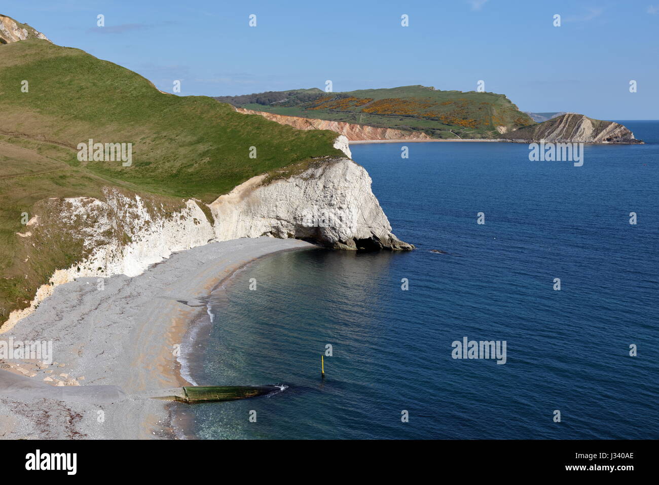 South West Coast path across Lulworth ranges give magnificent views of ...
