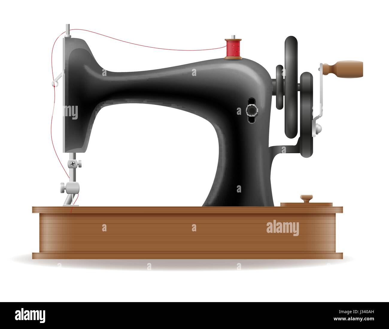 sewing machine old retro vintage icon stock vector illustration ...