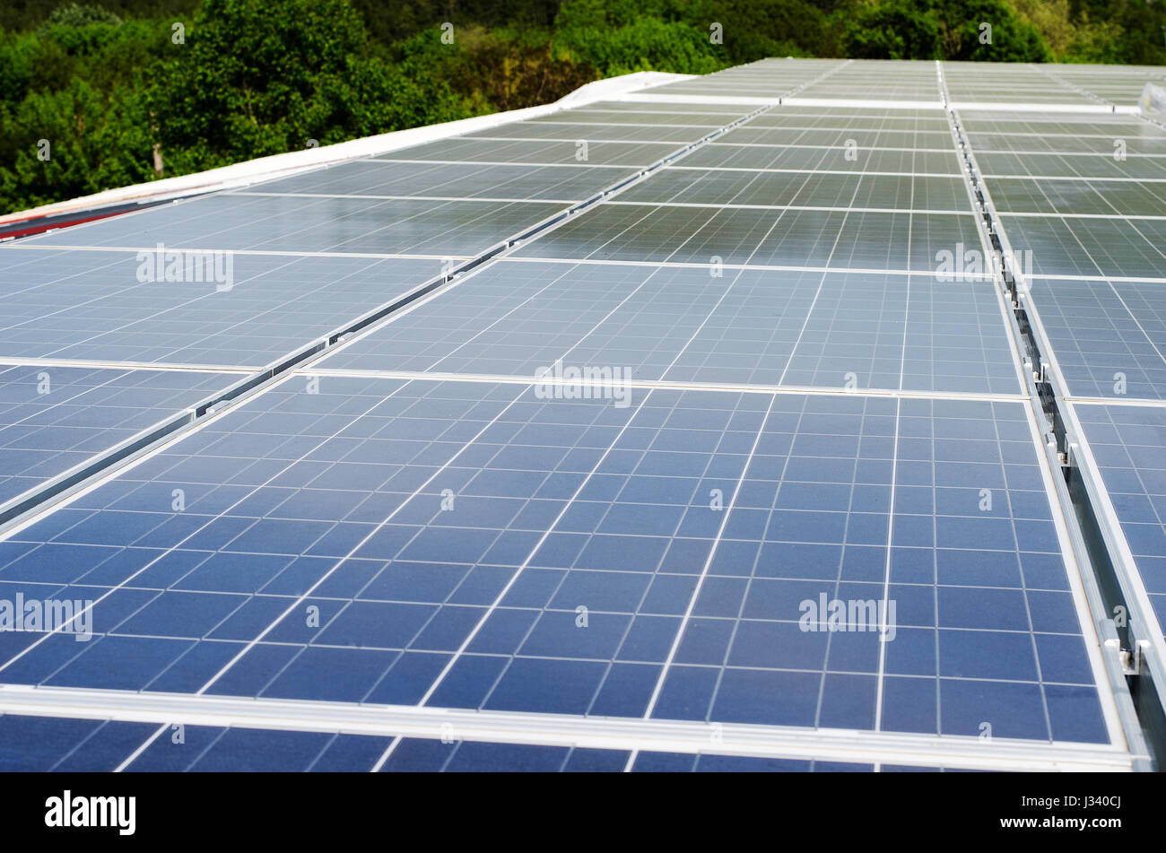 Closeup of solar panels and polycrystalline photovoltaic cells Stock ...