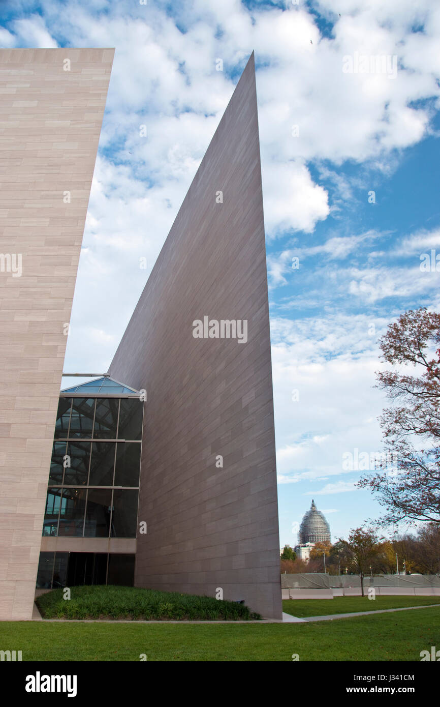 The National Gallery of Art, East Building, designed by I. M. Pei, on the National Mall in ...
