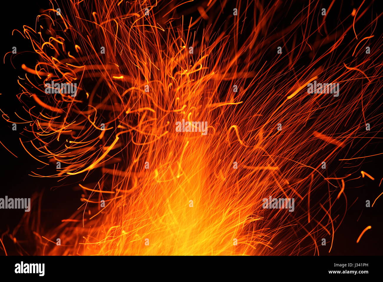 High resolution close-up of bonfire, with long exposure for the graphic ...