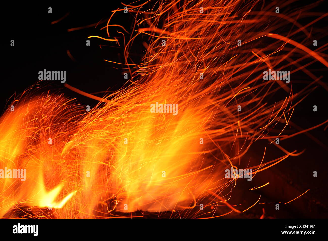High resolution close-up of bonfire, with long exposure for the graphic ...