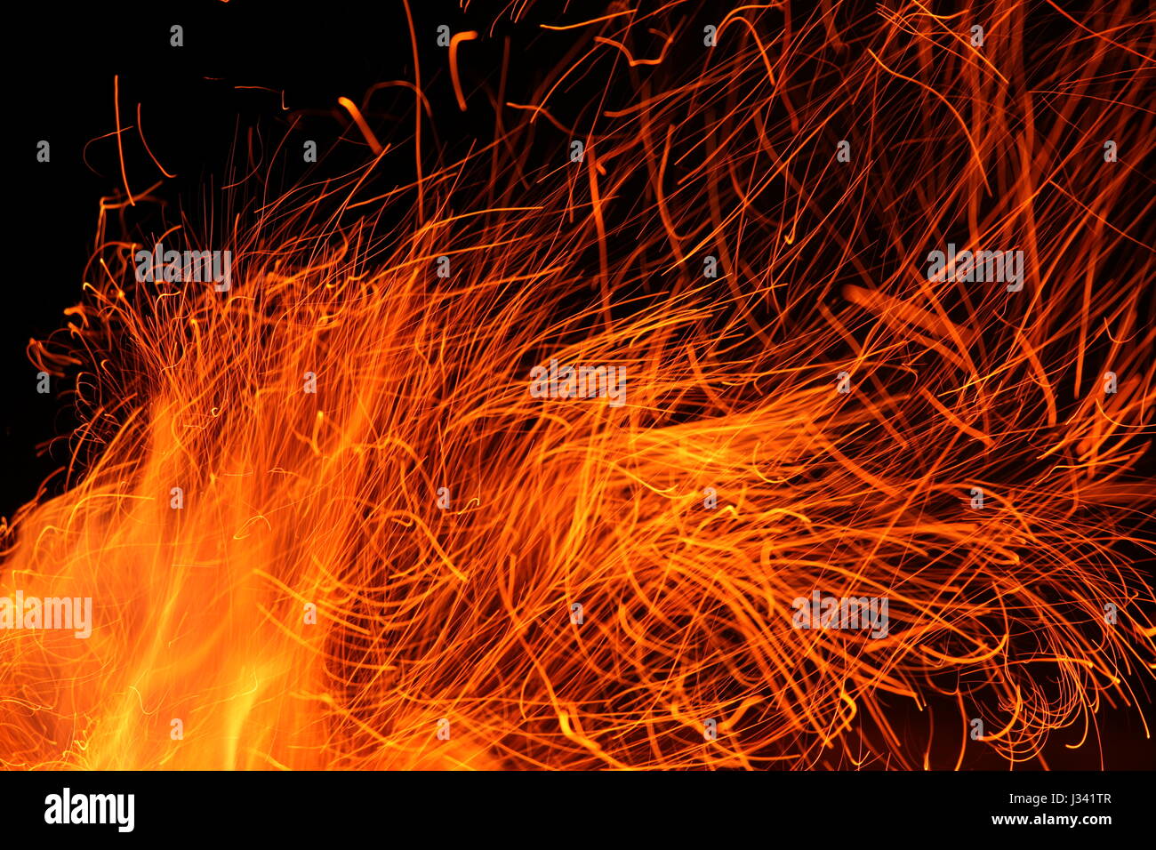 High resolution close-up of bonfire, with long exposure for the graphic ...