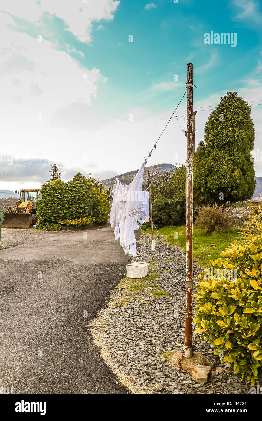 Windy day washing line hi-res stock photography and images - Alamy