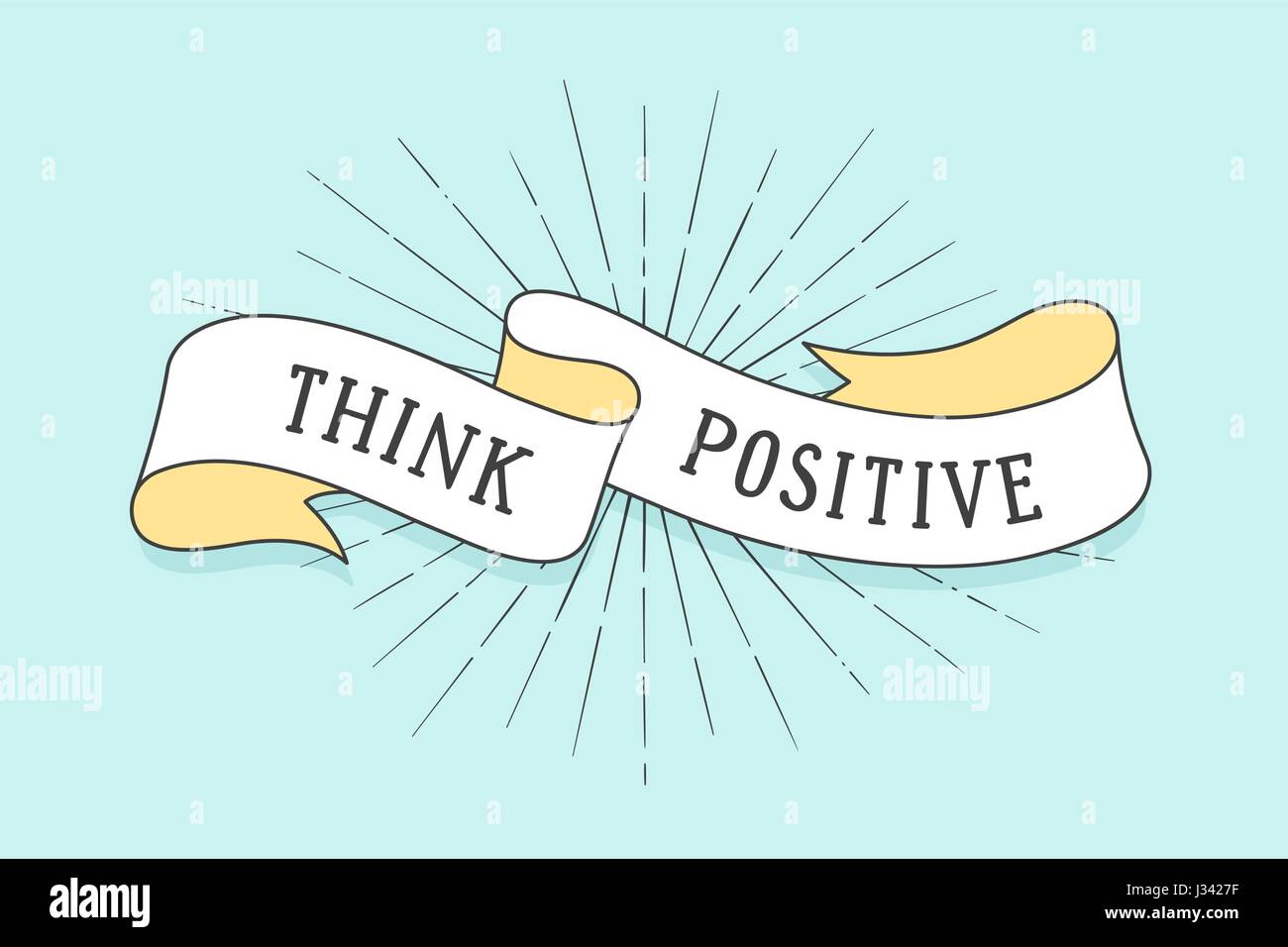 Ribbon with inspirational text Think Positive Stock Vector Image & Art ...