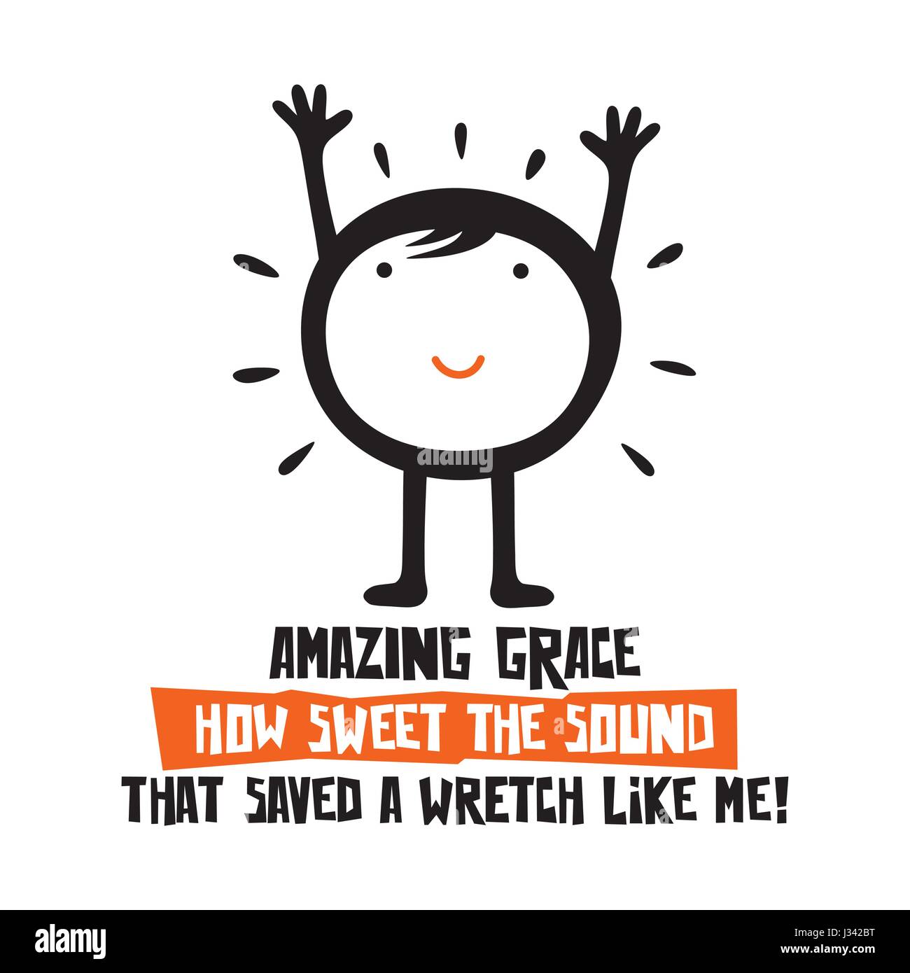 Biblical illustration. Amazing Grace, How sweet the sound Stock Vector ...
