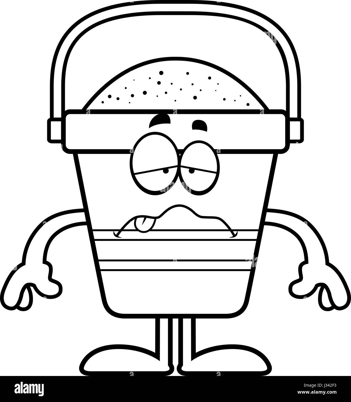 Sick In Pail With Face