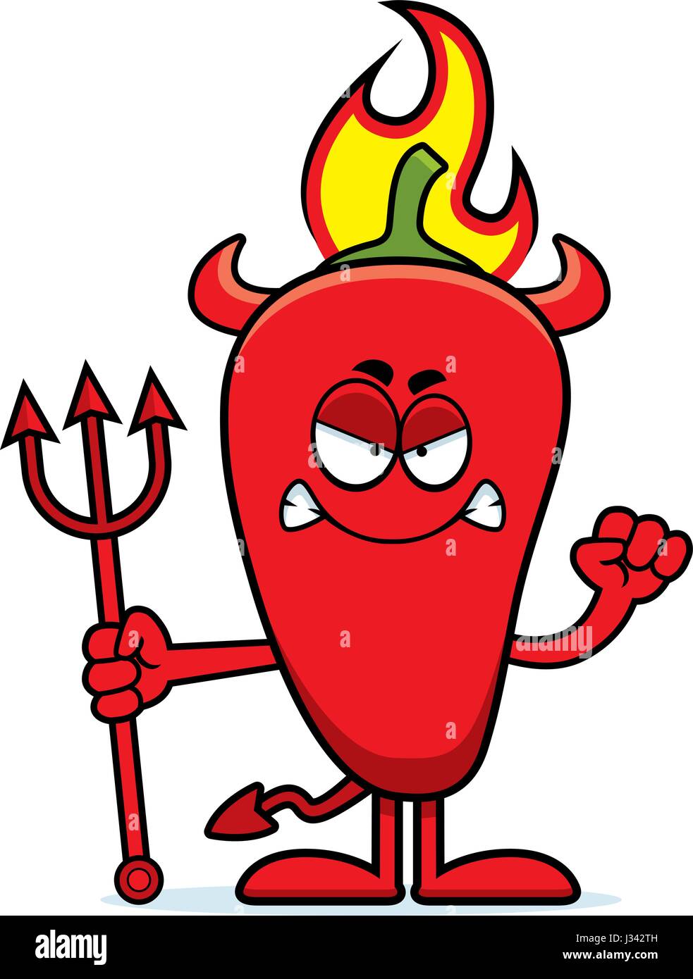 A cartoon illustration of a chili pepper devil looking angry Stock Vector Image & Art - Alamy