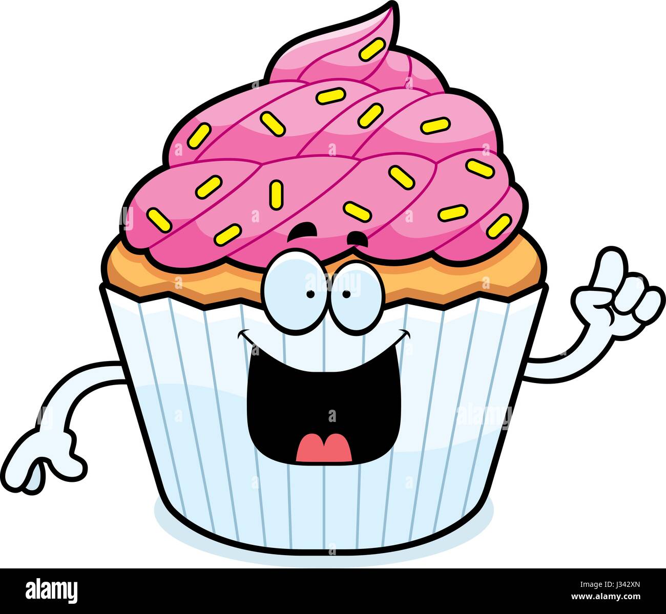 A cartoon illustration of a cupcake with an idea Stock Vector Image ...