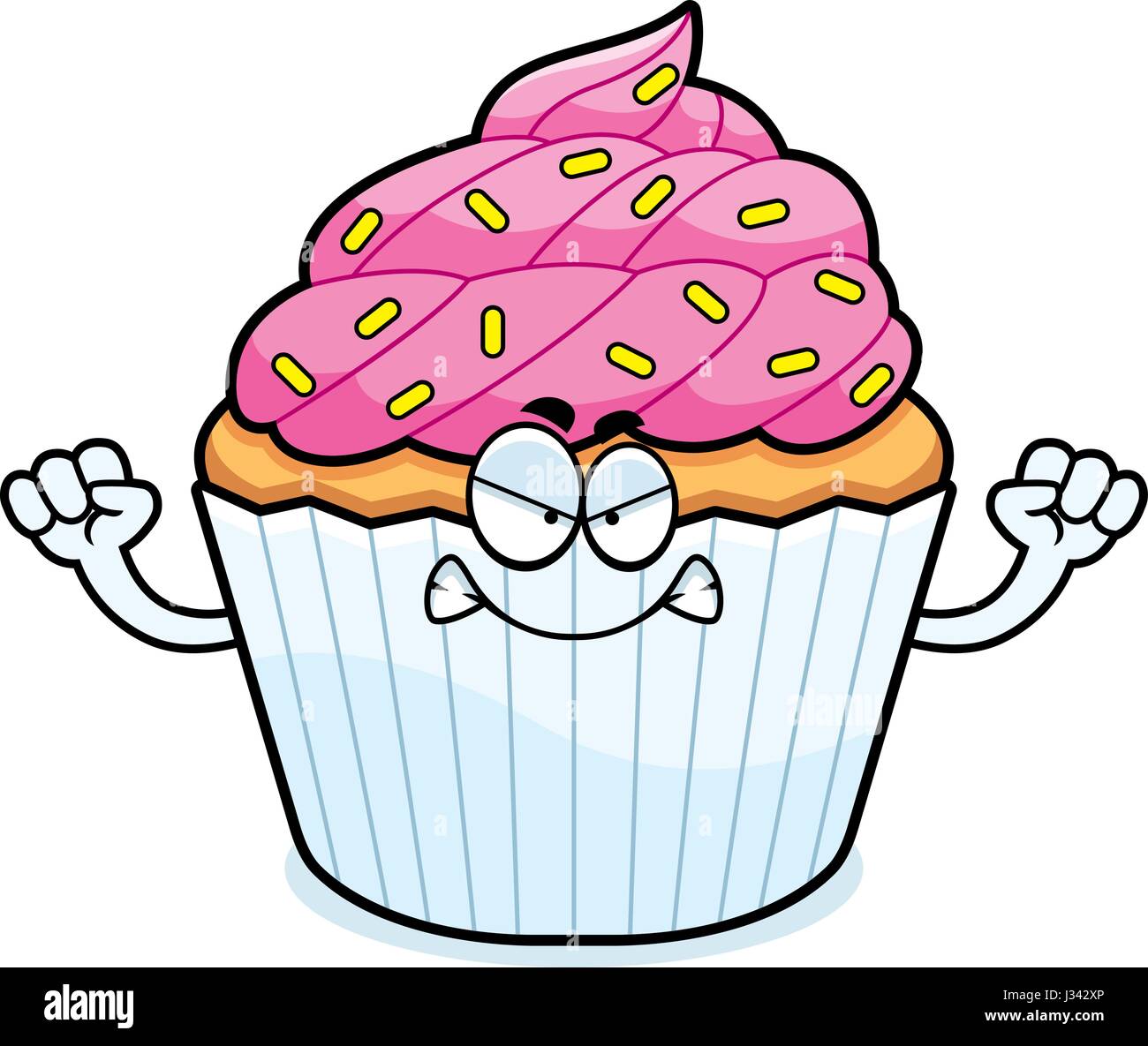 A cartoon illustration of a cupcake looking angry Stock Vector Image ...