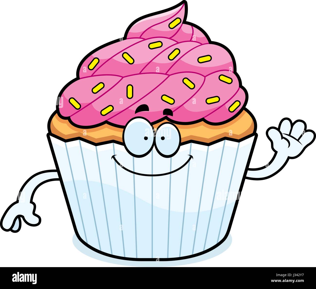 Cartoon cupcake sprinkles smiling happy hi-res stock photography and ...