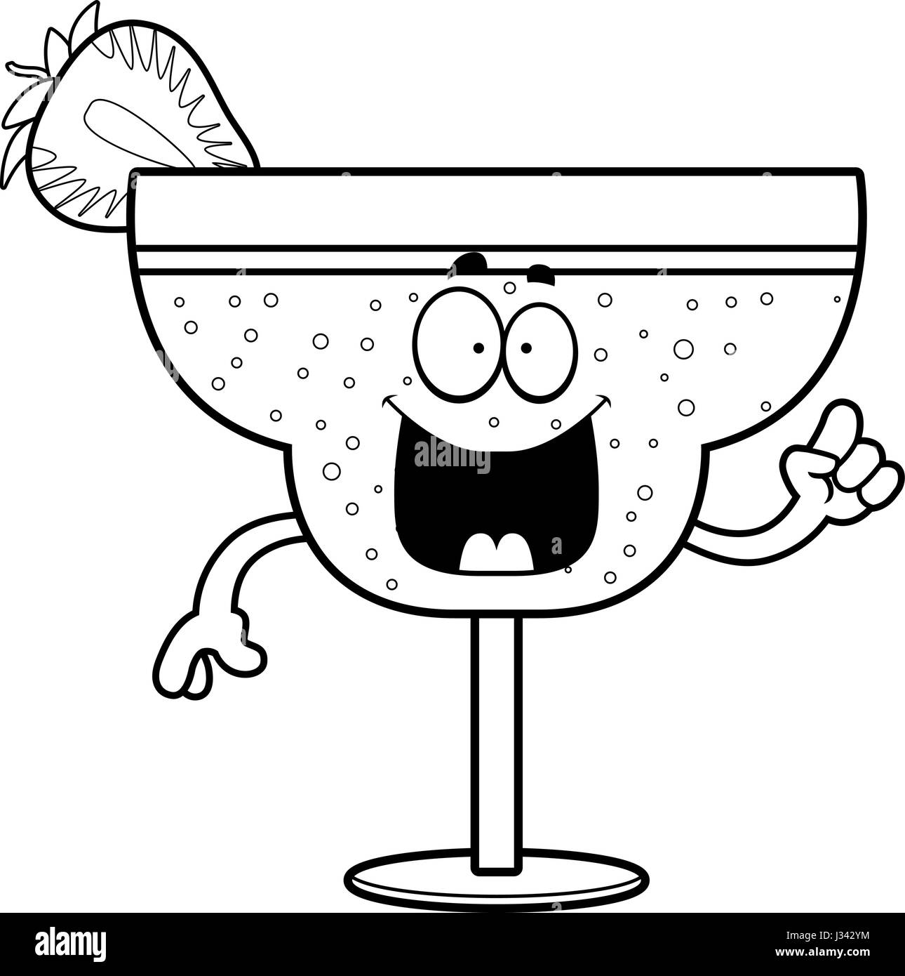 A cartoon illustration of a strawberry daiquiri with an idea Stock ...