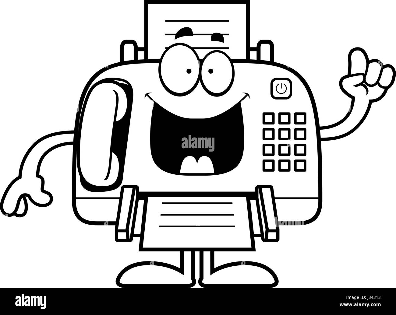 A cartoon illustration of a fax machine with an idea Stock Vector Image ...