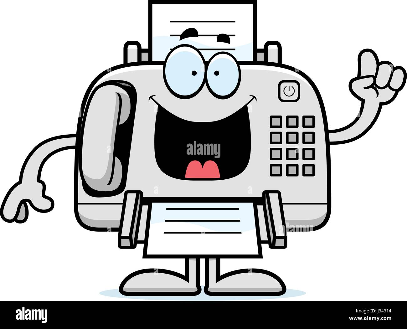 A cartoon illustration of a fax machine with an idea Stock Vector Image ...