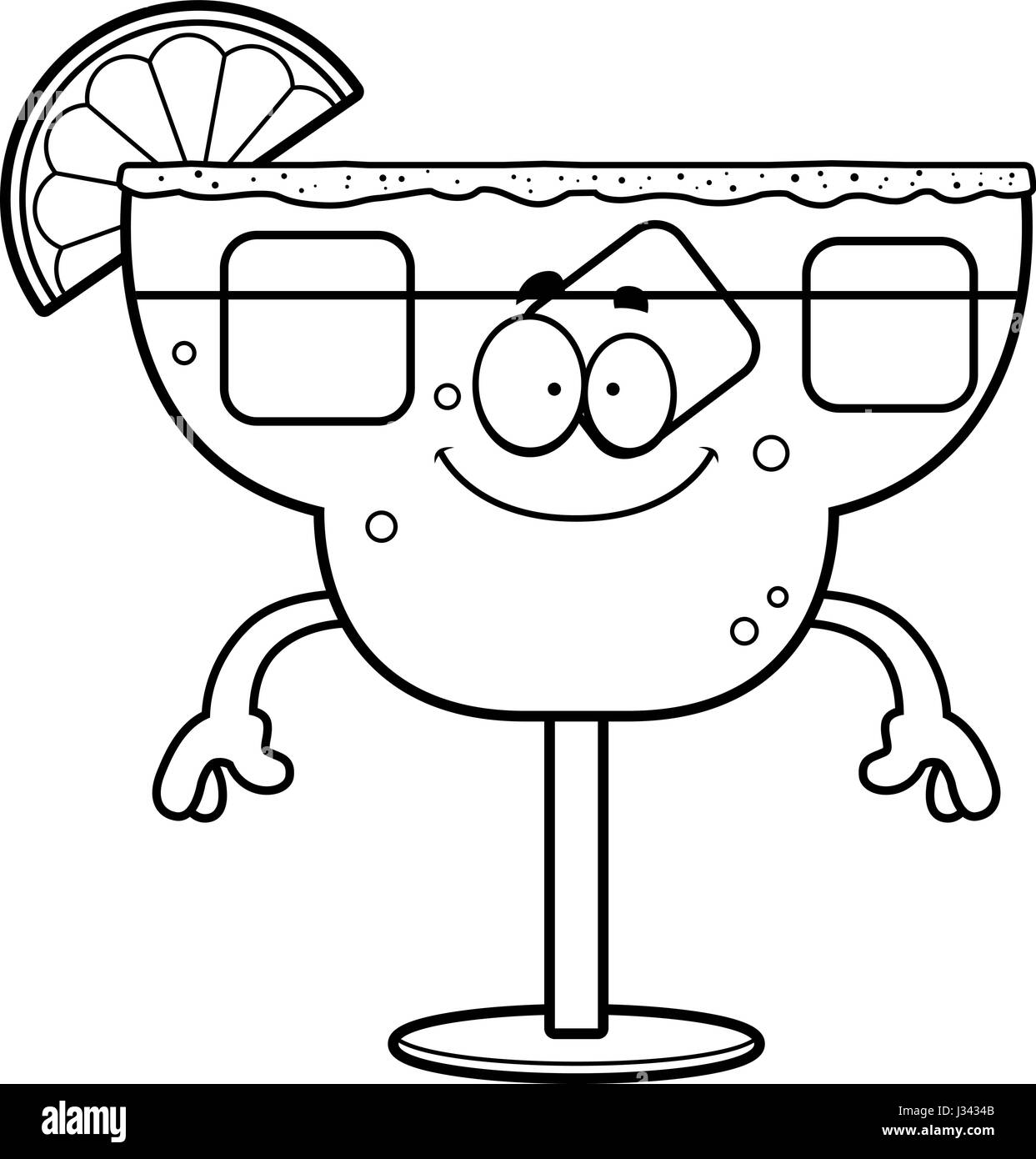 A cartoon illustration of a margarita looking happy Stock Vector Image ...