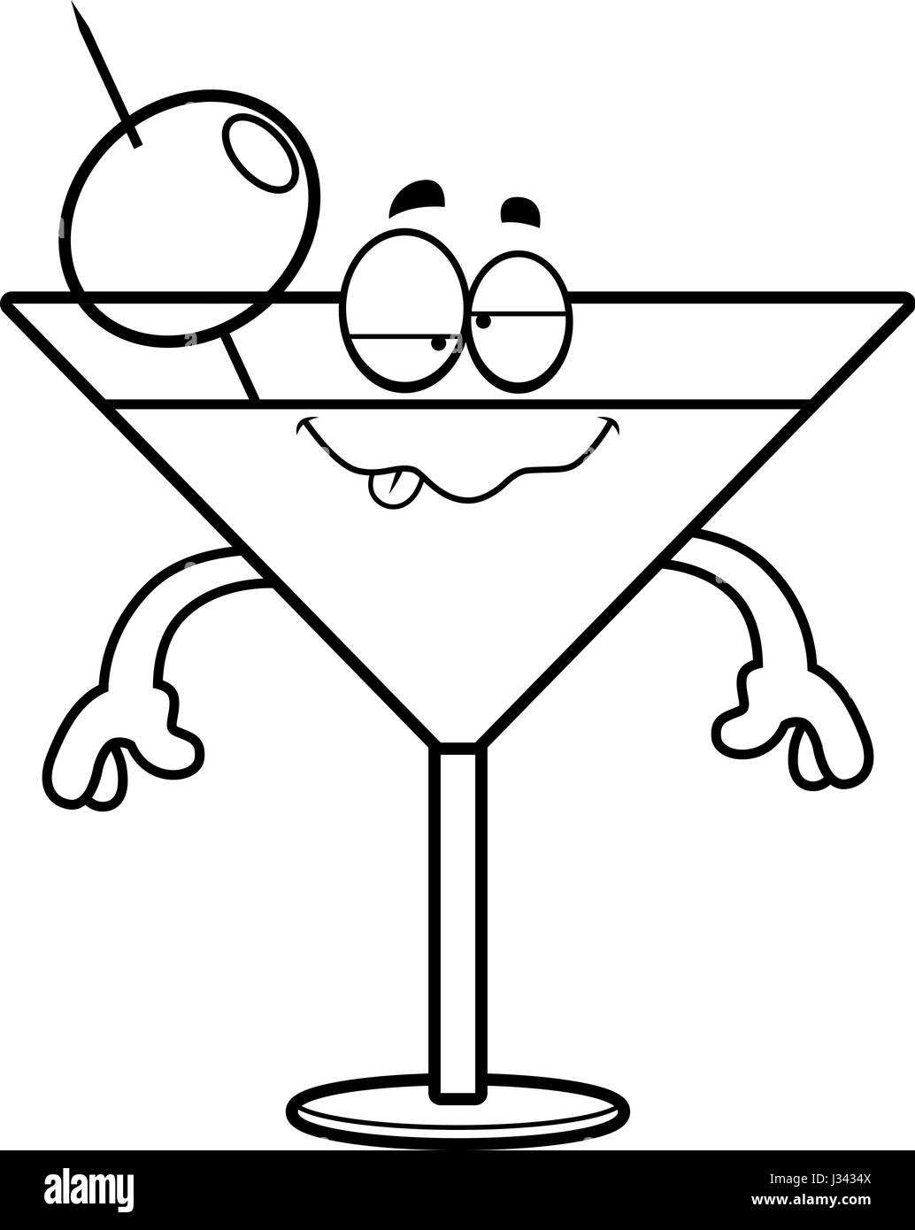 A cartoon illustration of a martini looking drunk Stock Vector Image ...