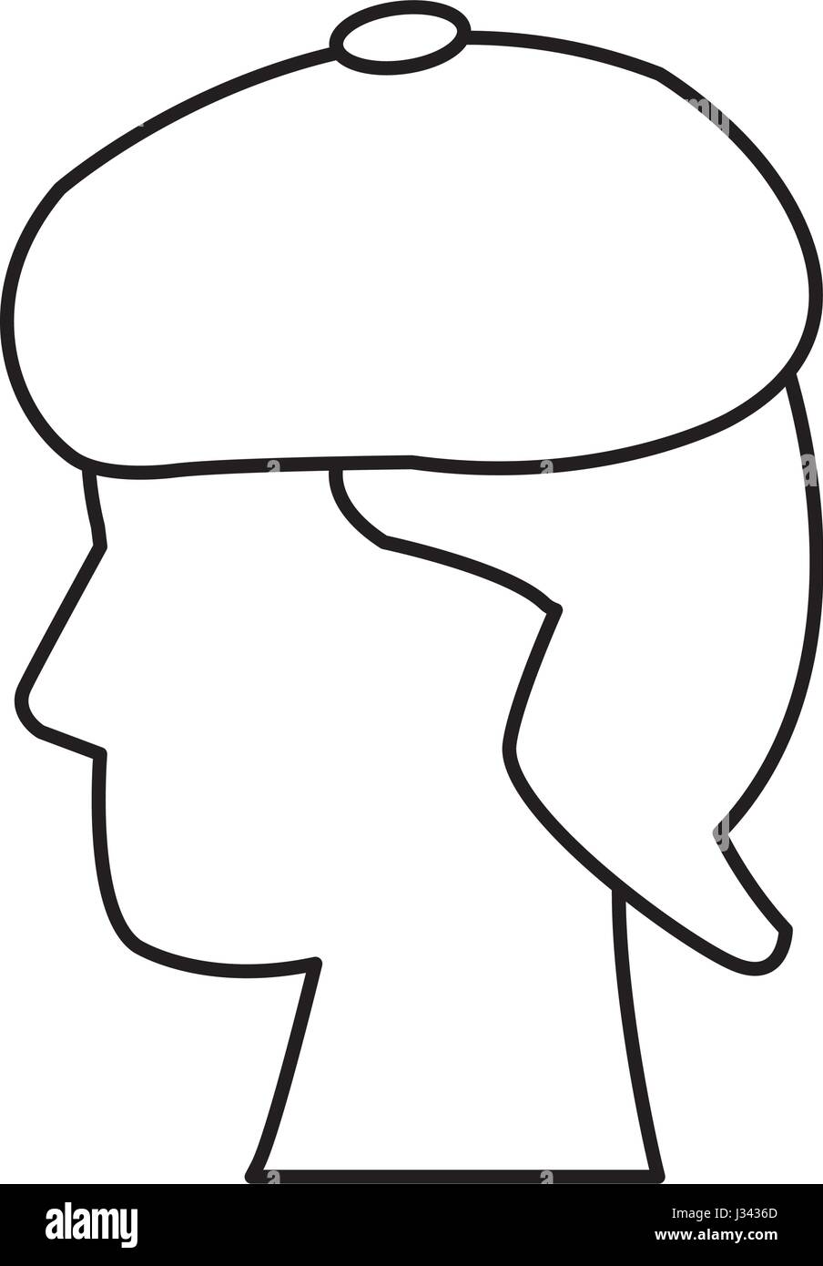 profile head human with hat Stock Vector Image & Art - Alamy