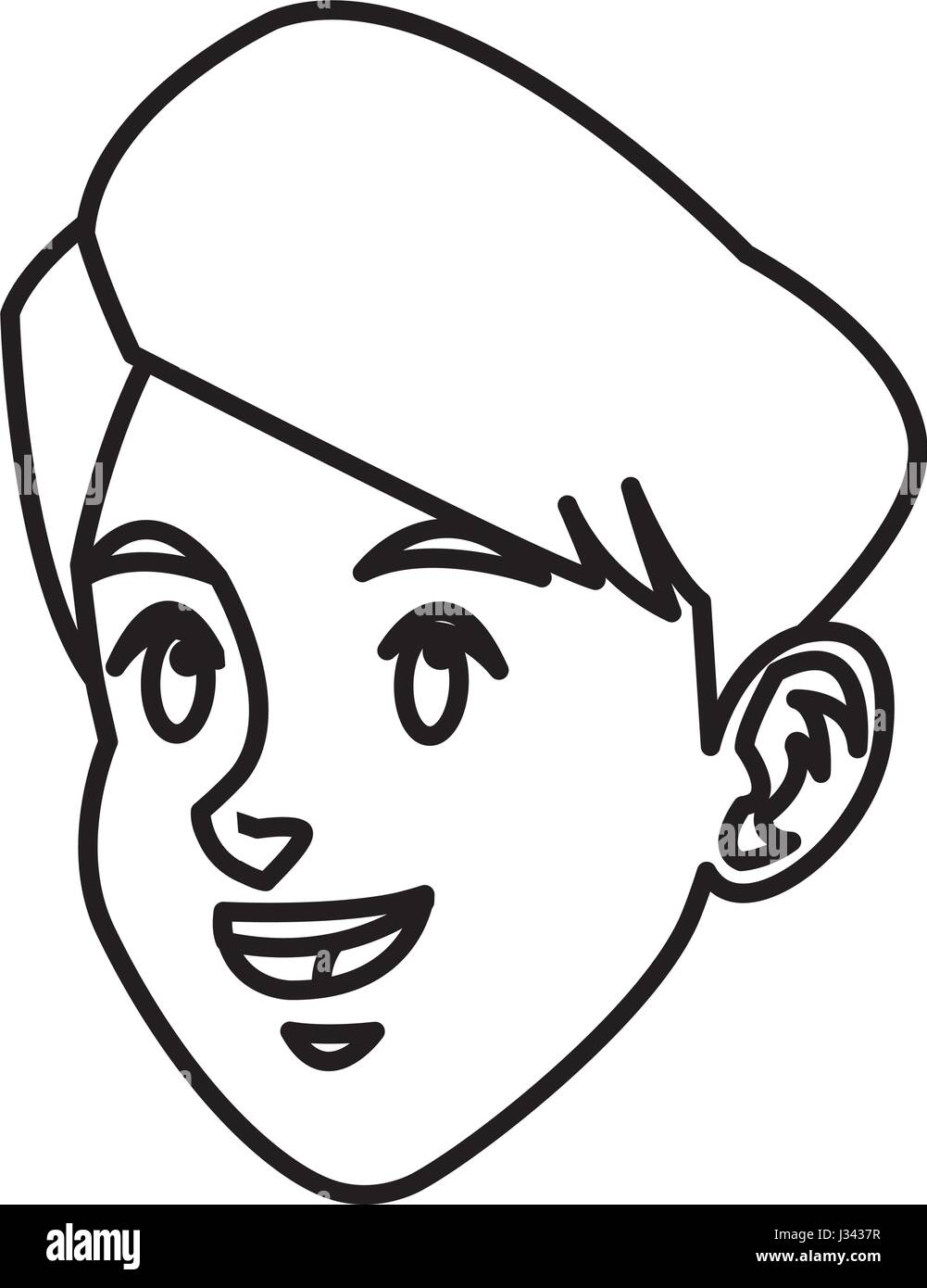 head boy young facial expression line Stock Vector Image & Art - Alamy