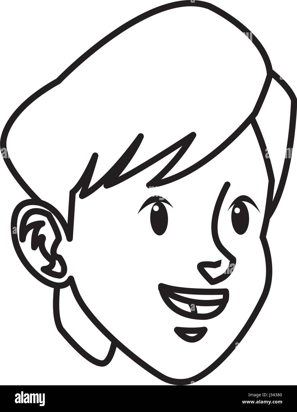 head boy young facial expression line Stock Vector Image & Art - Alamy